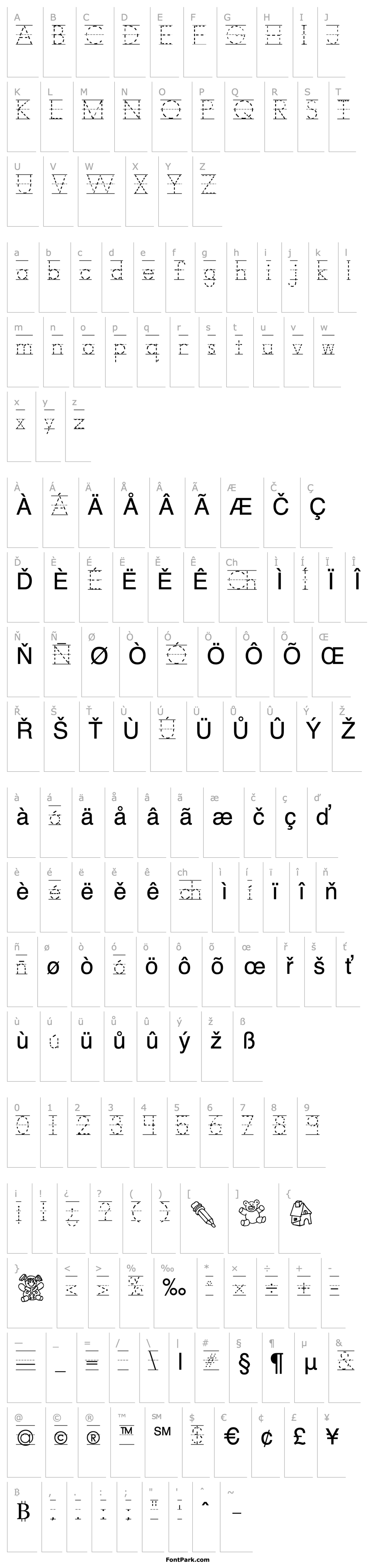 AbcPrintDottedLined Font | FontPark.com
