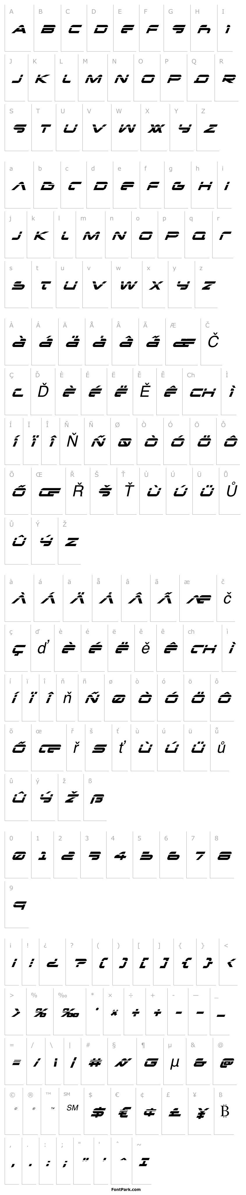 New Mars Laser Italic Font | FontPark.com