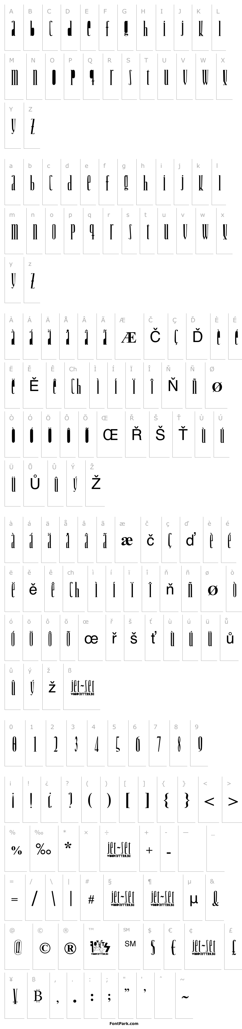 Woodcutter Jet-Set Font | FontPark.com